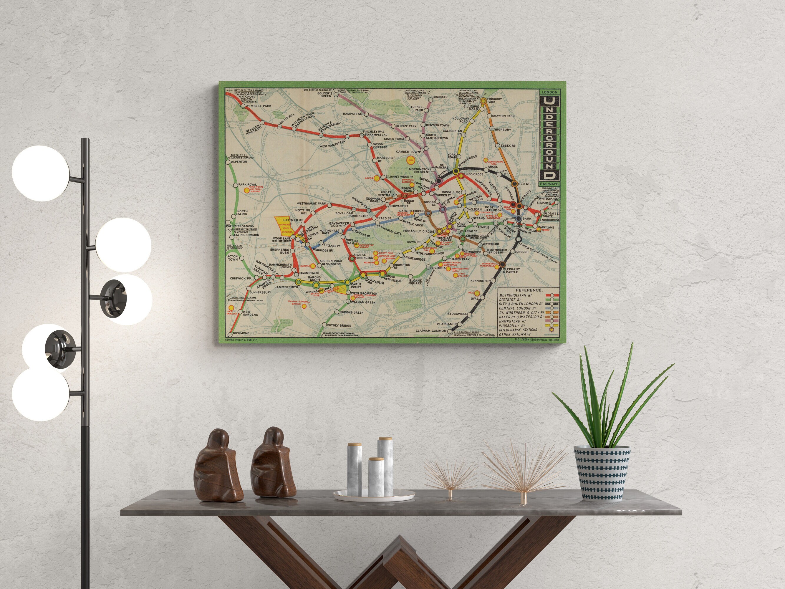 Tube Map London Underground Railways 1912 Old Tube Map Antique Print ...