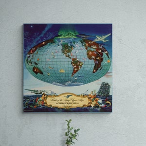 Vintage Map Routes of the Flying Clipper Ships 1941 Pan American World ...