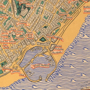Vintage Map Ramsgate 1954 UK Old England Map Antique Kent Print Poster ...