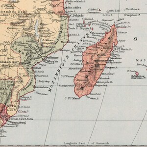 1871 Vintage Africa Map Print: Old World Atlas Poster - Etsy