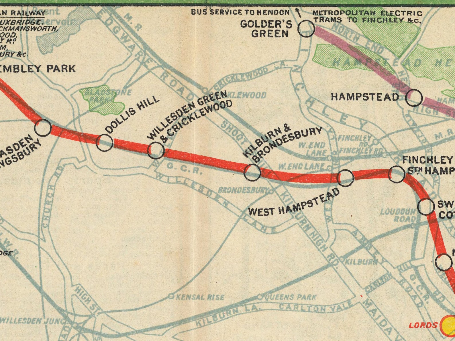 Tube Map London Underground Railways 1912 Old Tube Map Antique Print ...
