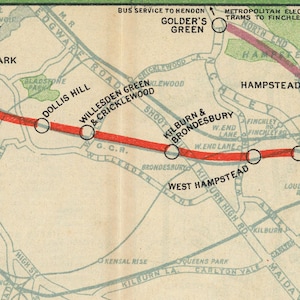 Tube Map London Underground Railways 1912 Old Tube Map Antique Print ...