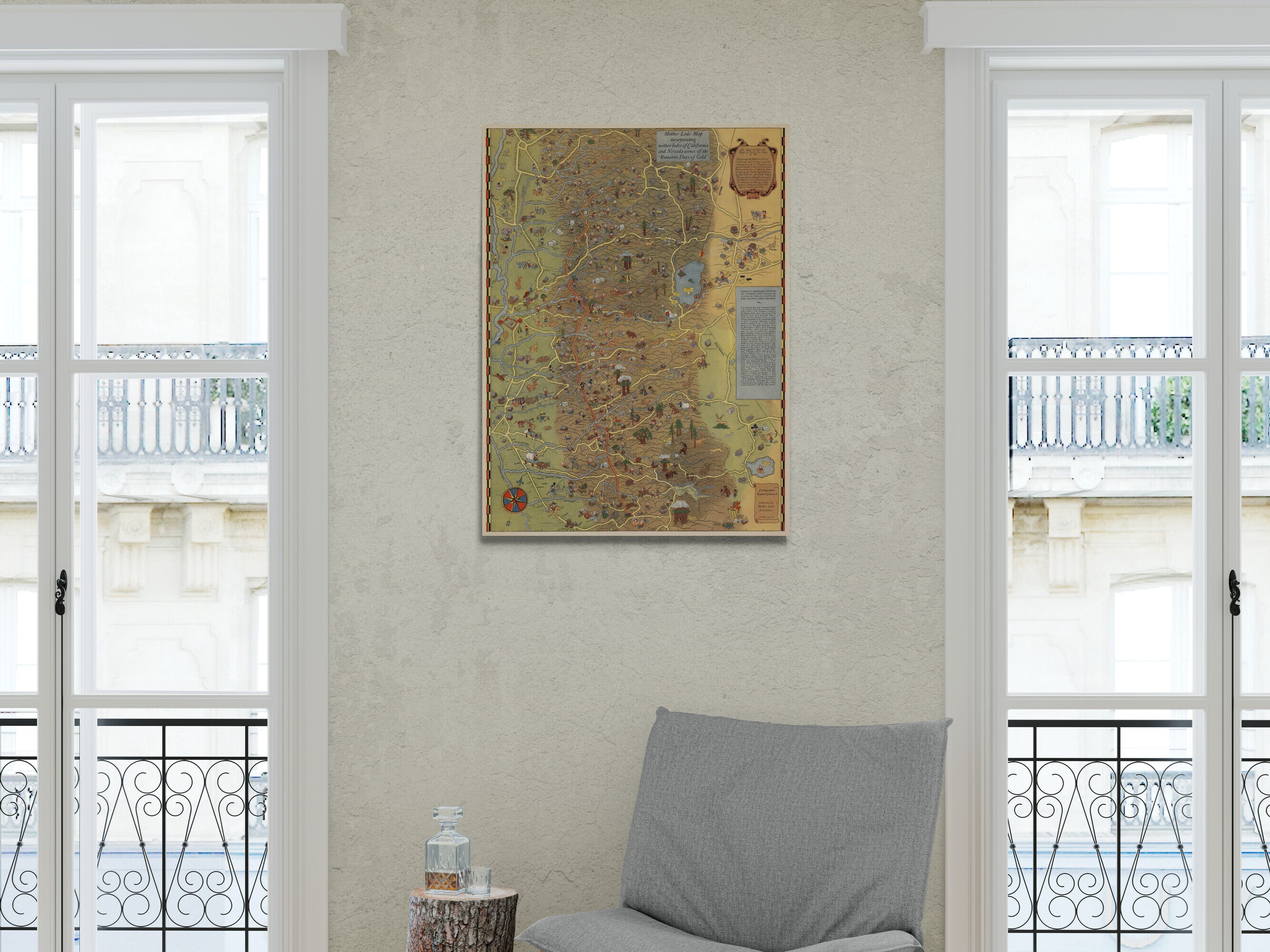 Vintage Gold Prospecting Map 1931 Mother Lode California Nevada Old USA ...