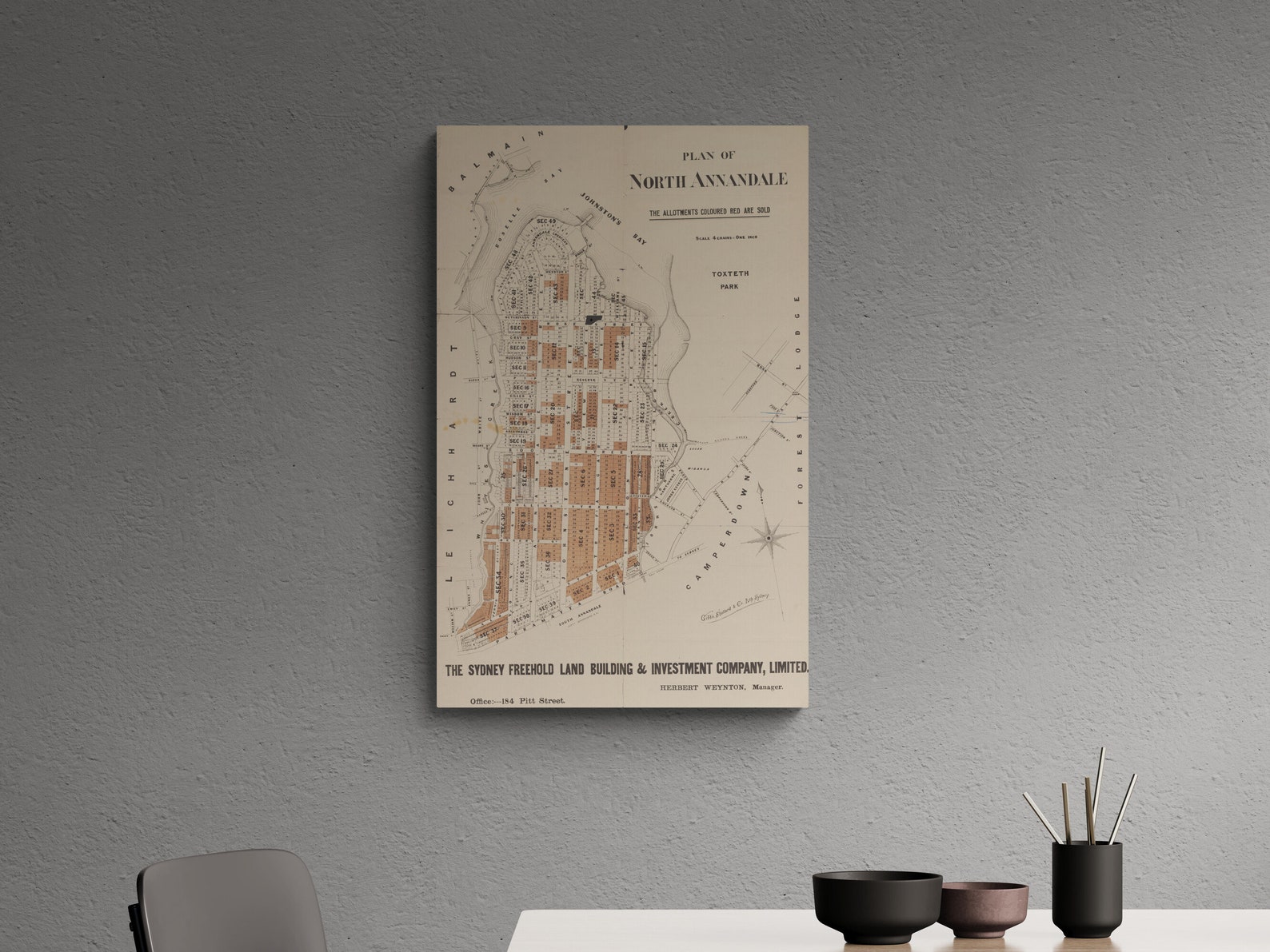 North Annandale Vintage Estate Sales Map 1900 Roselle Bay Glebe ...