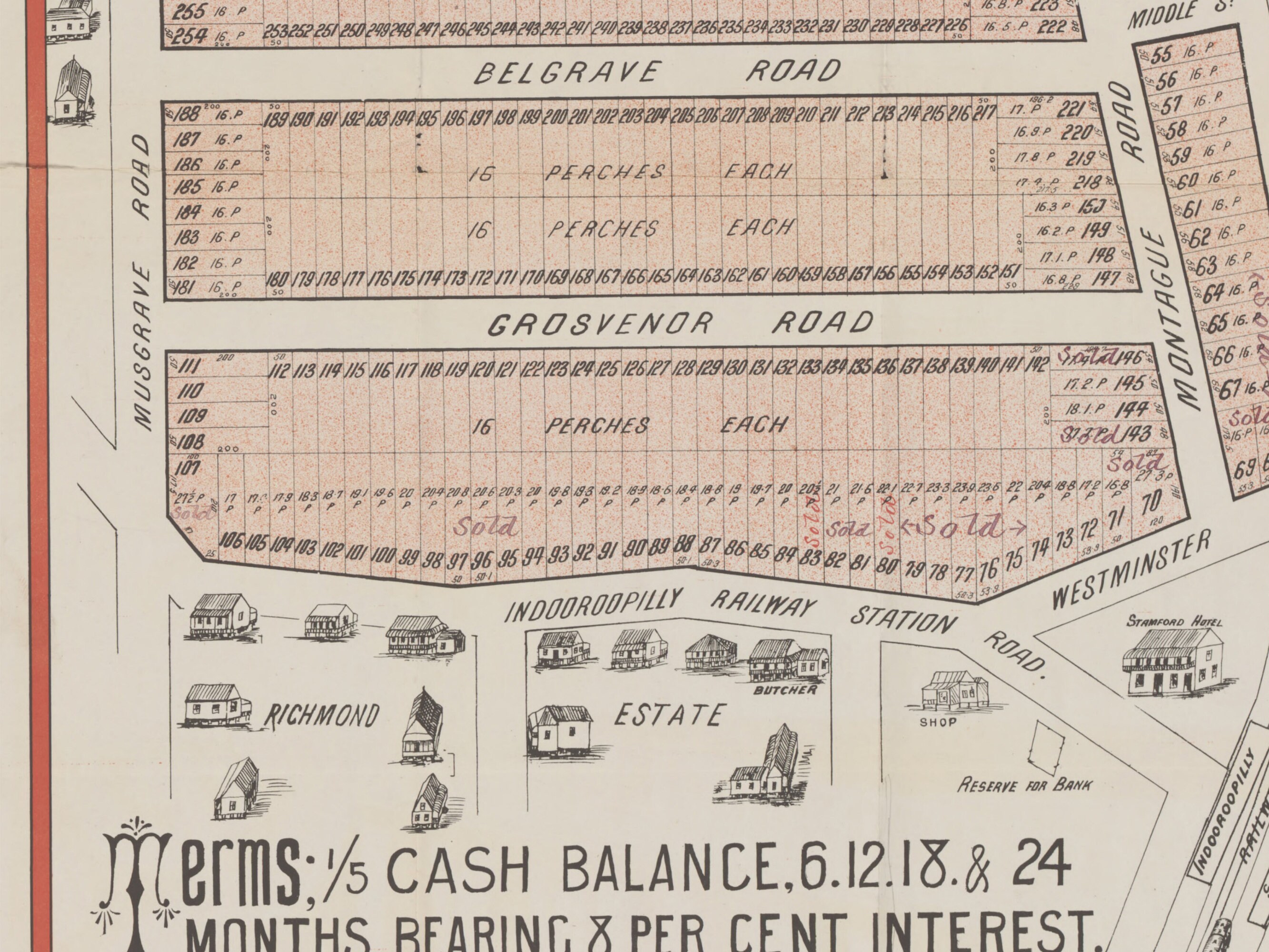 Stamford Estate Vintage Estate Map 1899 Indooroopilly Railway Station ...