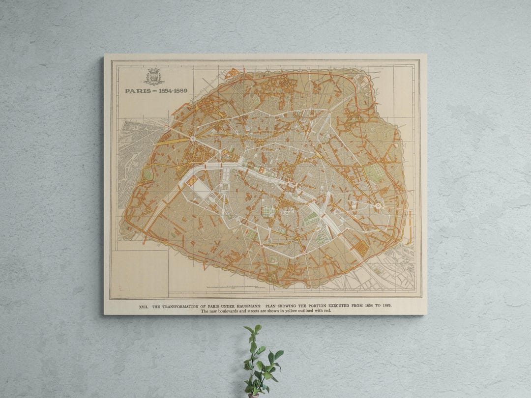 Vintage Paris Map Print: Haussmann Era French Architecture - Etsy