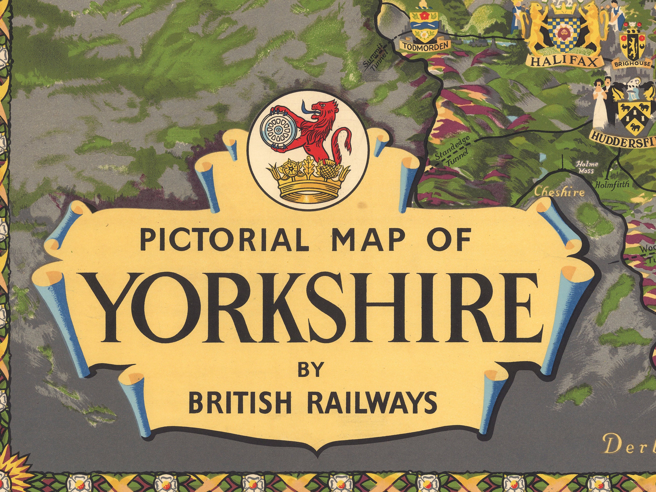 Vintage Yorkshire Map Print: 1959 British Rail Travel Poster - Etsy UK
