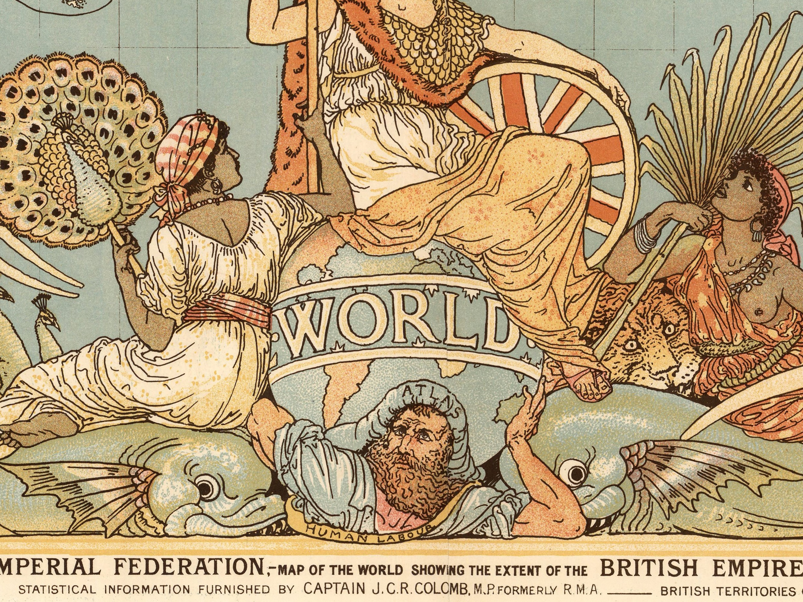 Vintage British Empire Map Showing Extent of Reach 1886 Old World Map ...
