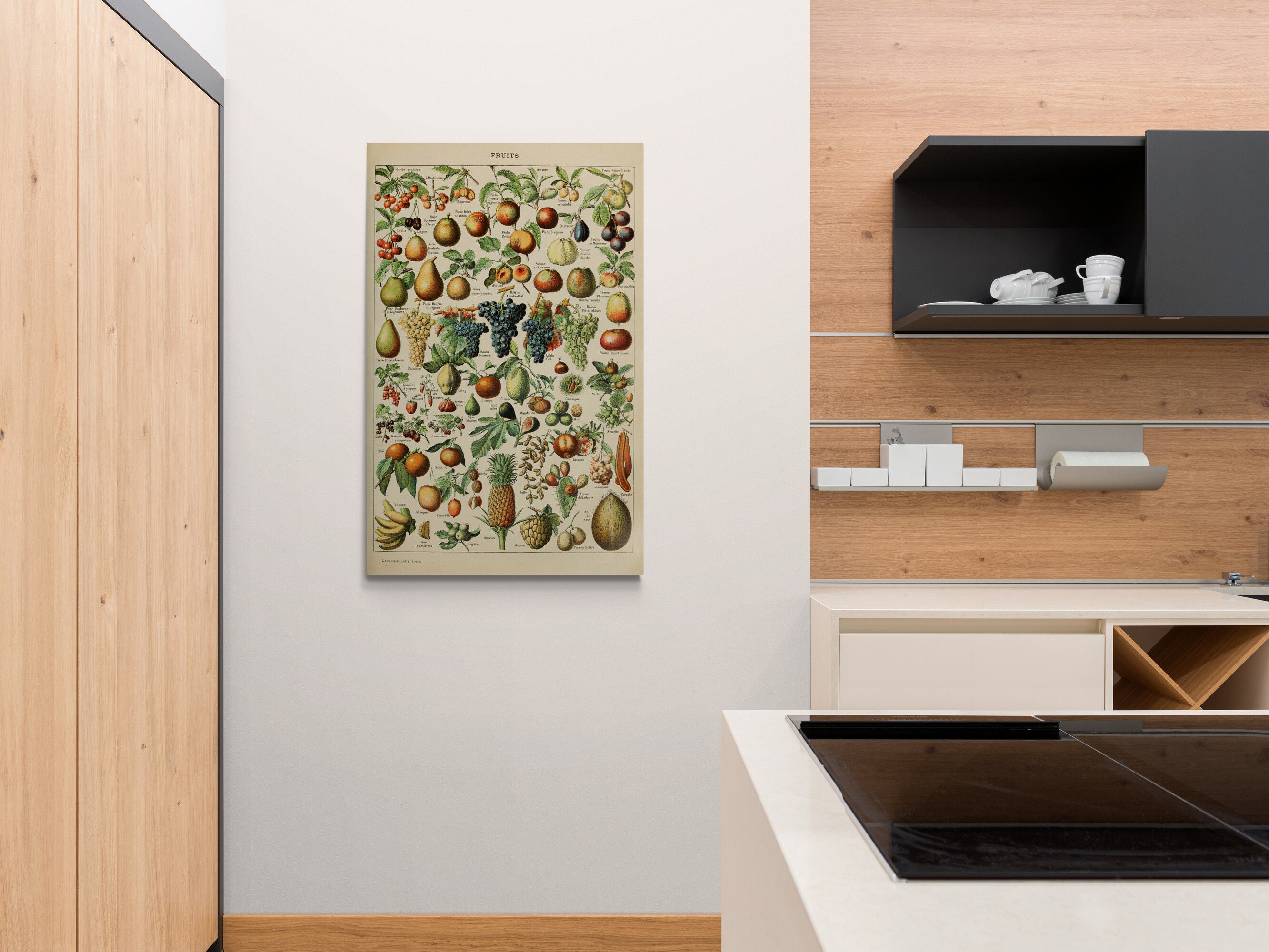 Vintage Fruit Chart Kitchen Wall Poster French Kitchen Poster ...