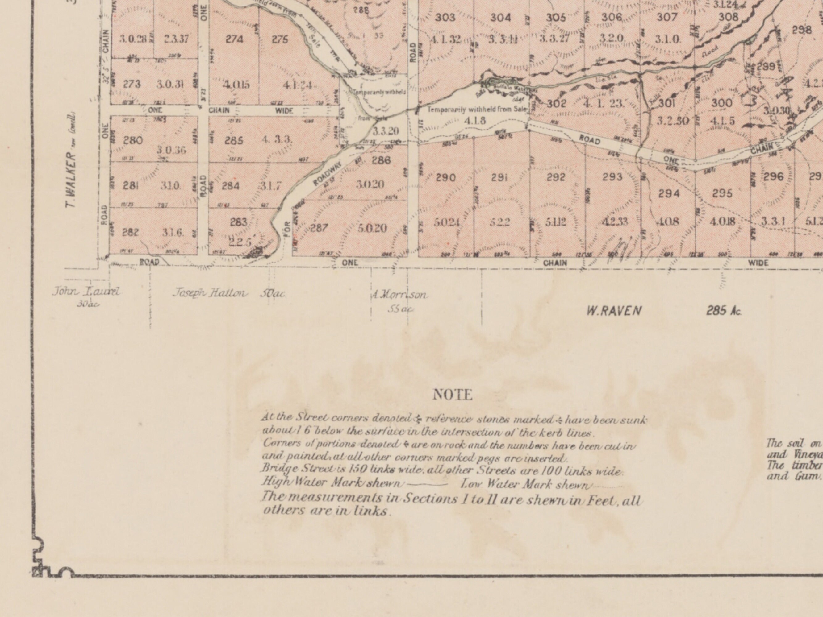 Vintage Estate Map Sydney Hunters Hill Ryde Lane Cove Field of Mars ...