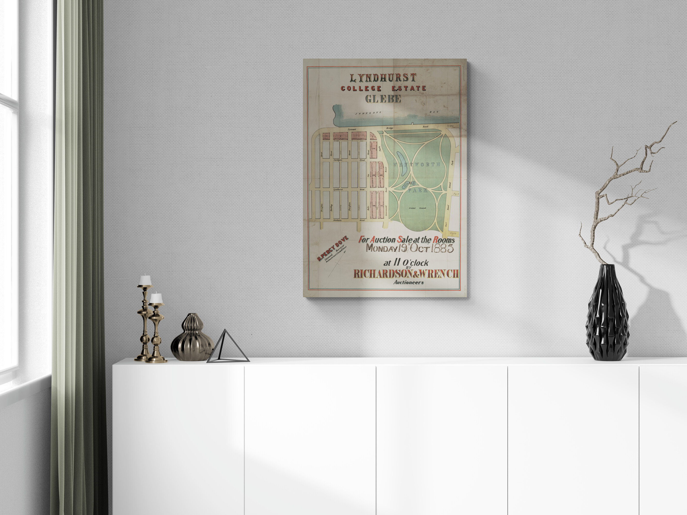 Vintage Map Glebe Sydney Vintage Map 1885 Lyndhurst College Estate ...