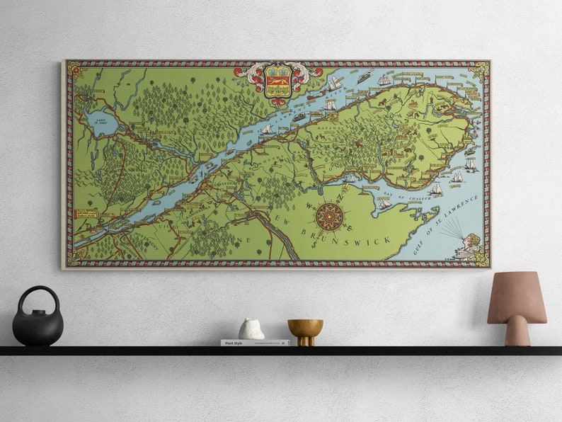 Old Map Gaspe Peninsula Quebec Canada 1929 Antique Illustrated Print ...