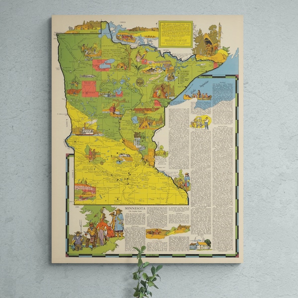 Old Minnesota Map - Etsy