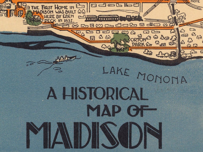 Madison Wisconsin Historical Map Print: 1924 Vintage Retro Wall Art - Etsy
