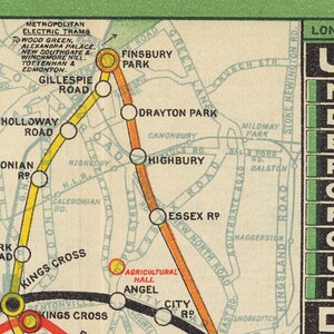 Tube Map London Underground Railways 1912 Old Tube Map Antique Print ...