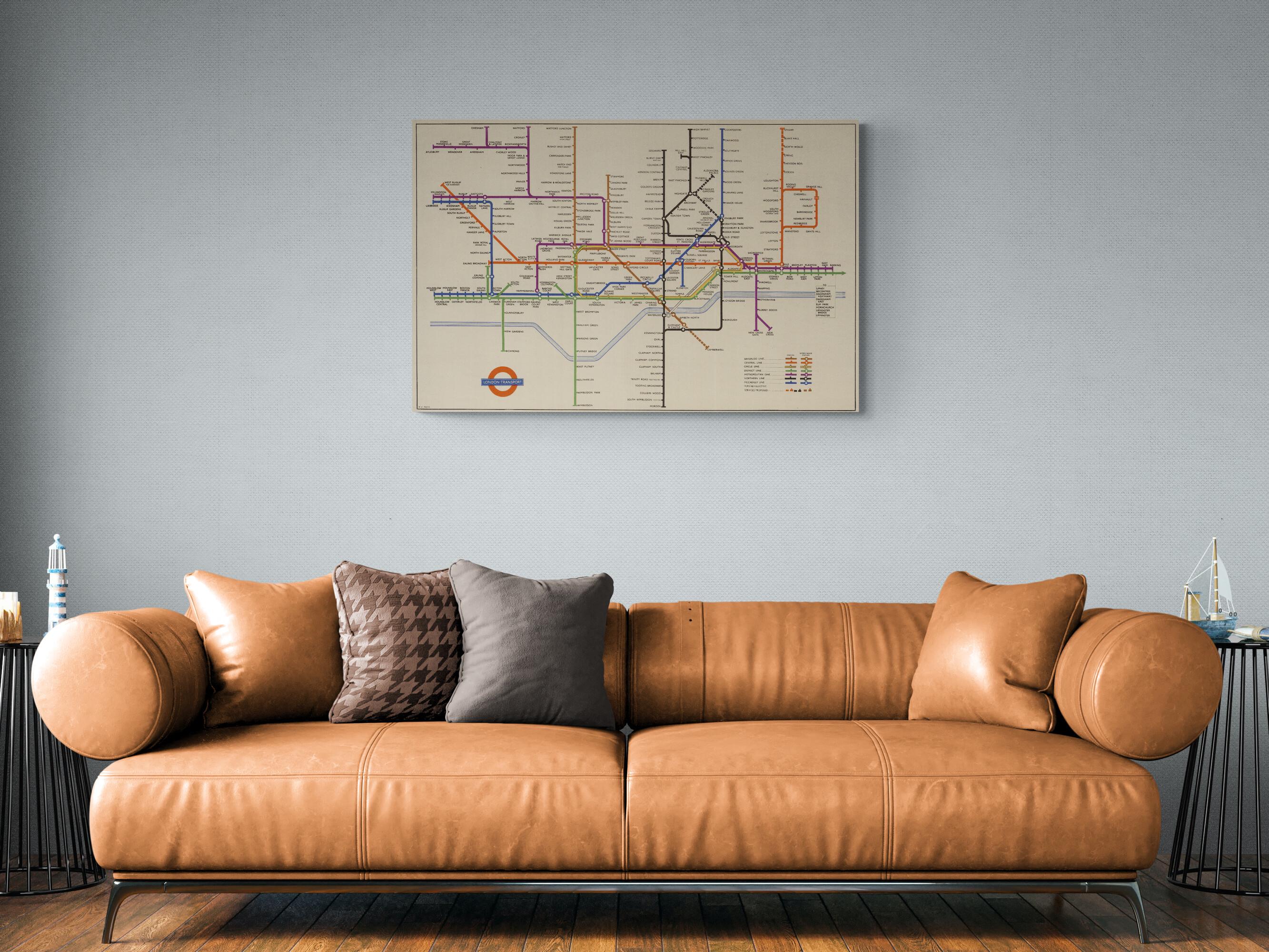 Retro London Tube Map 1950 Underground Pocket Map Old Subway Map ...