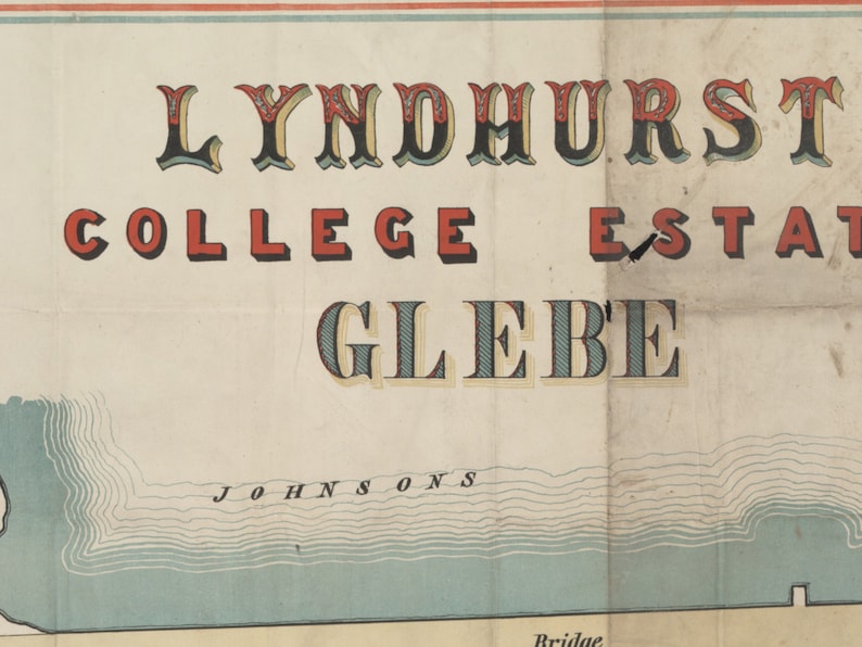 Vintage Glebe Sydney Map Print: Lyndhurst College Estate 1885 - Etsy ...