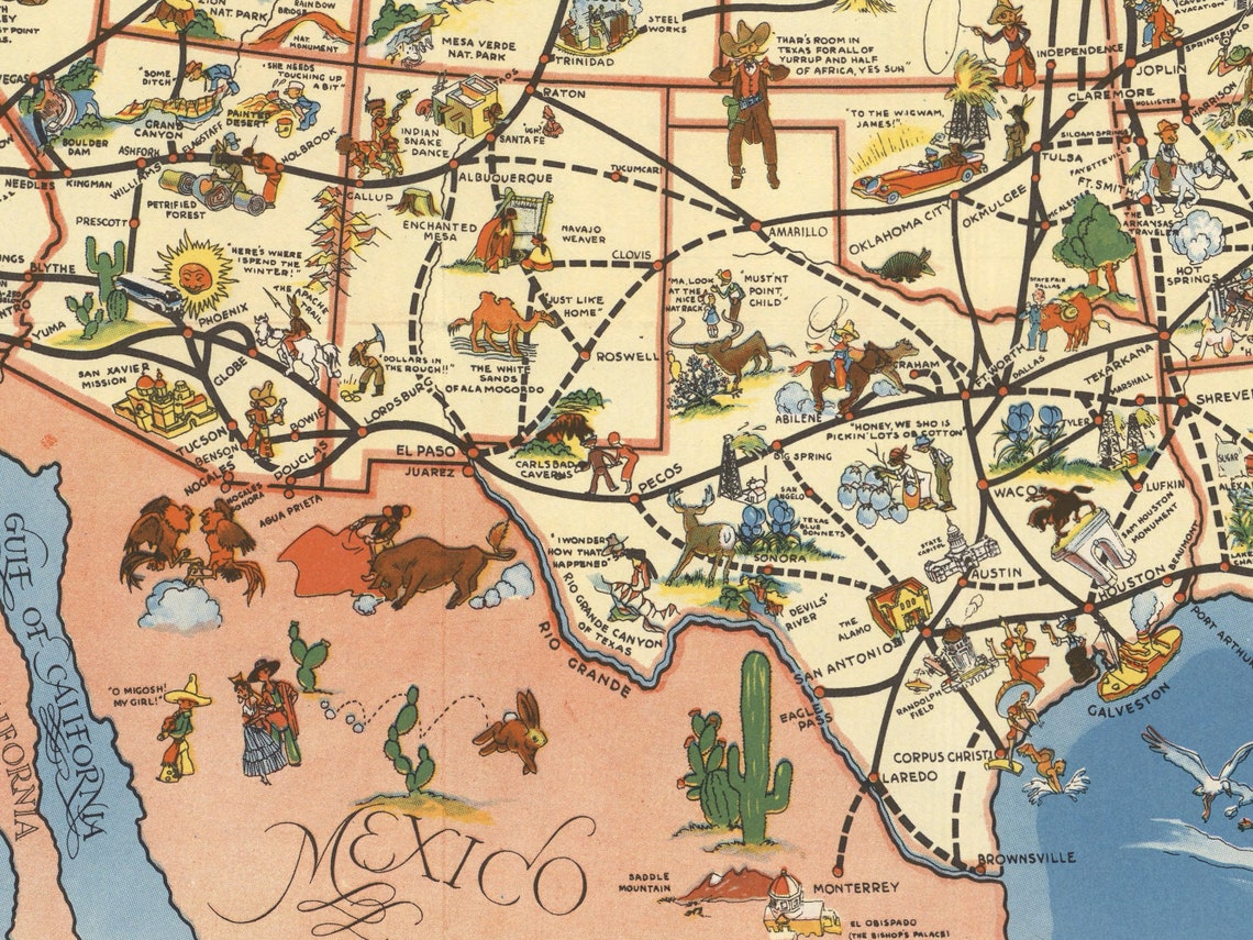 Vintage Greyhound Bus Lines Map 1939 USA Transport Routes A Good ...