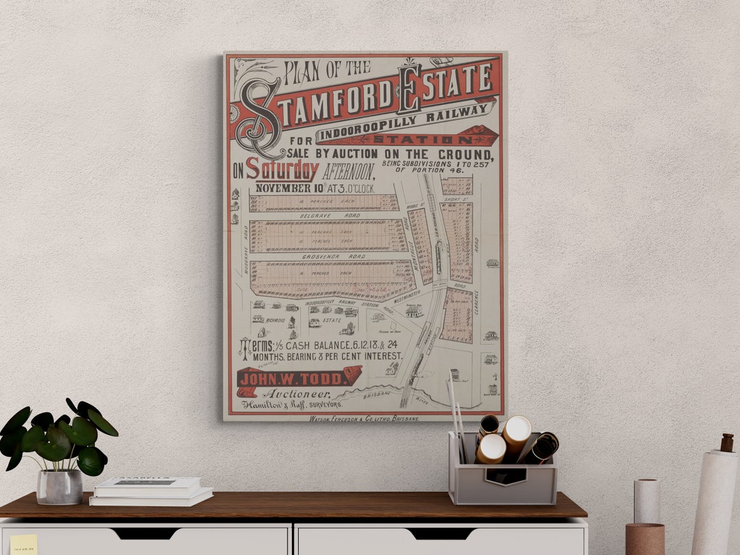 Stamford Estate Vintage Estate Map 1899 Indooroopilly Railway Station ...