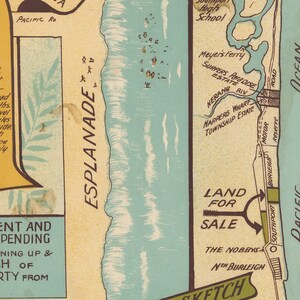 Vintage Gold Coast Estate Map Poster: Nobby & Mermaid Beach, Queensland ...
