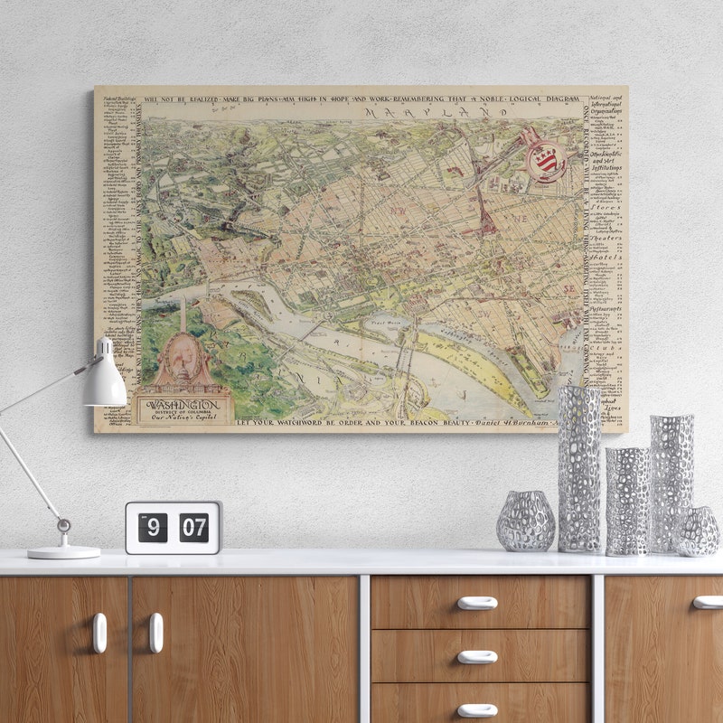 Illustrated Map Dc - Etsy