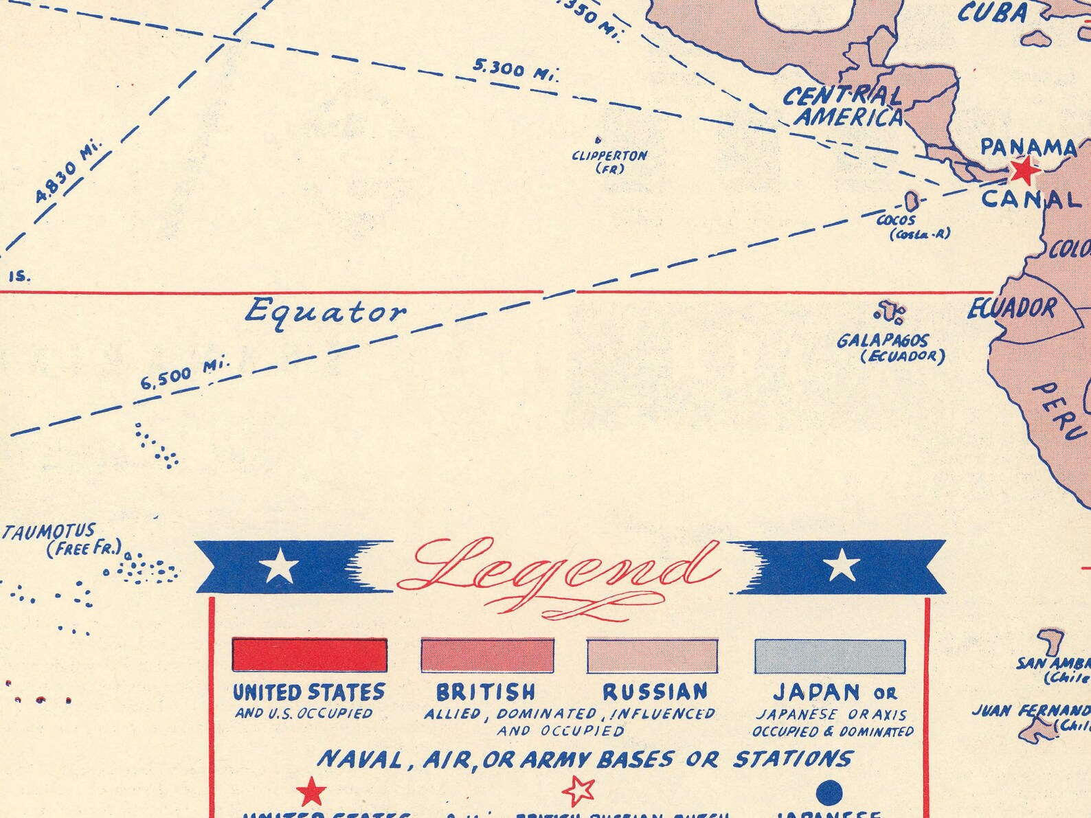 Vintage War Map Print: Pacific & Far East, 1944 Skellyman Illustration ...