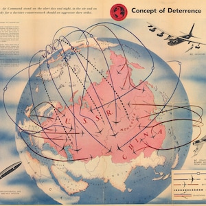 Cold War Map: 1961 Concept of Deterrence - Retro Wall Art - Etsy