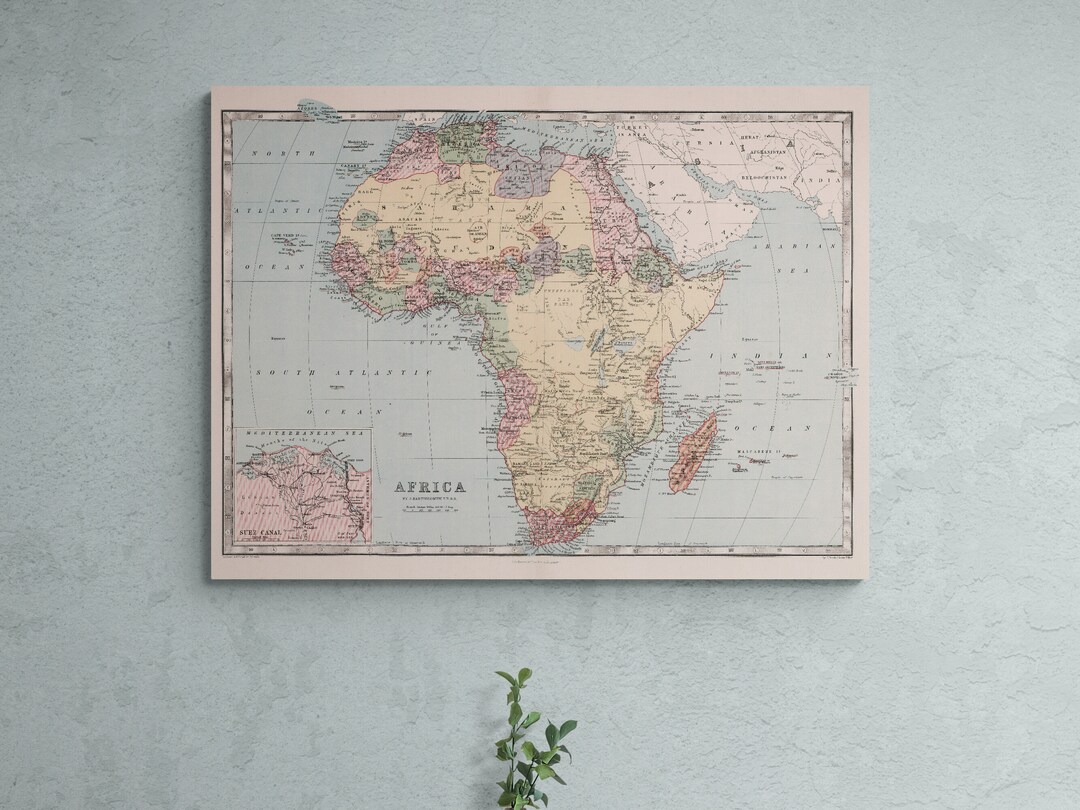 1871 Vintage Africa Map Print: Old World Atlas Poster - Etsy