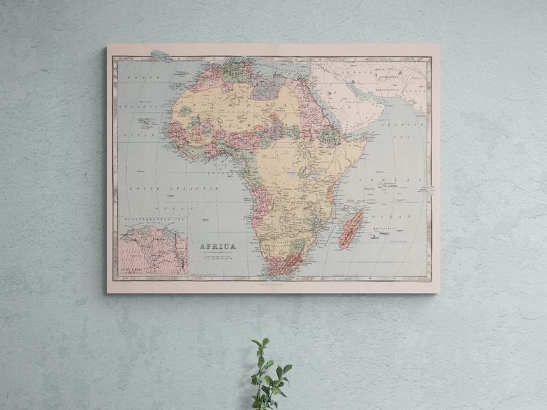1871 Vintage Africa Map Print: Old World Atlas Poster - Etsy