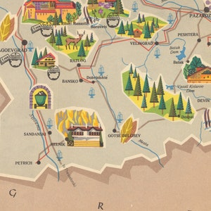 Vintage Tourist Map Bulgaria 1963 Old Sofia Map Antique - Etsy Australia
