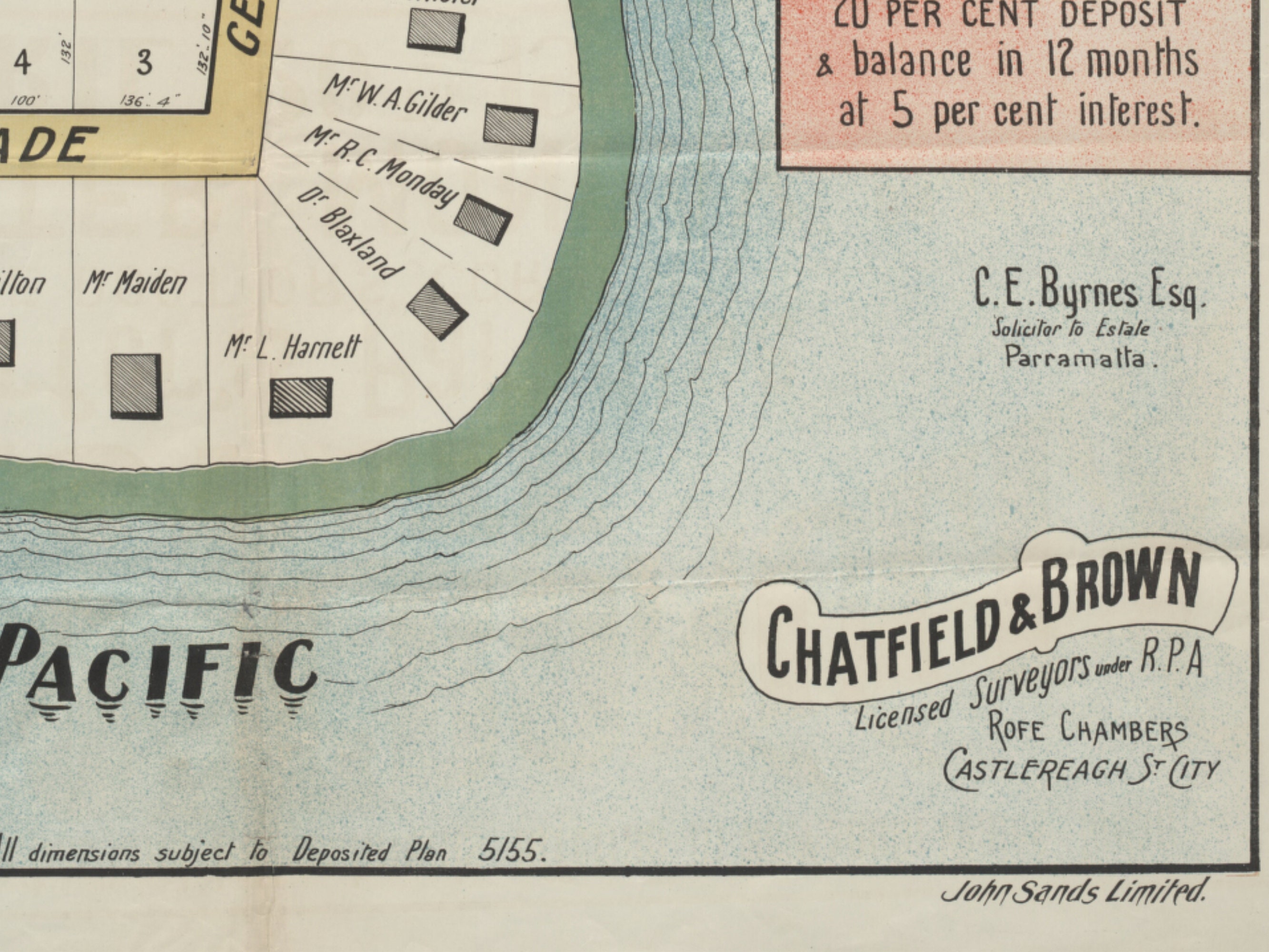 Vintage Cronulla Sydney Map Print: 1908 Ewos Estate Auction Poster - Etsy
