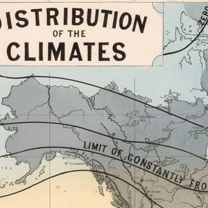 Vintage Map Distribution of the Climates 1862 Old World Map Antique ...