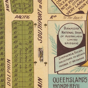 Vintage Gold Coast Estate Map Poster: Nobby & Mermaid Beach, Queensland ...
