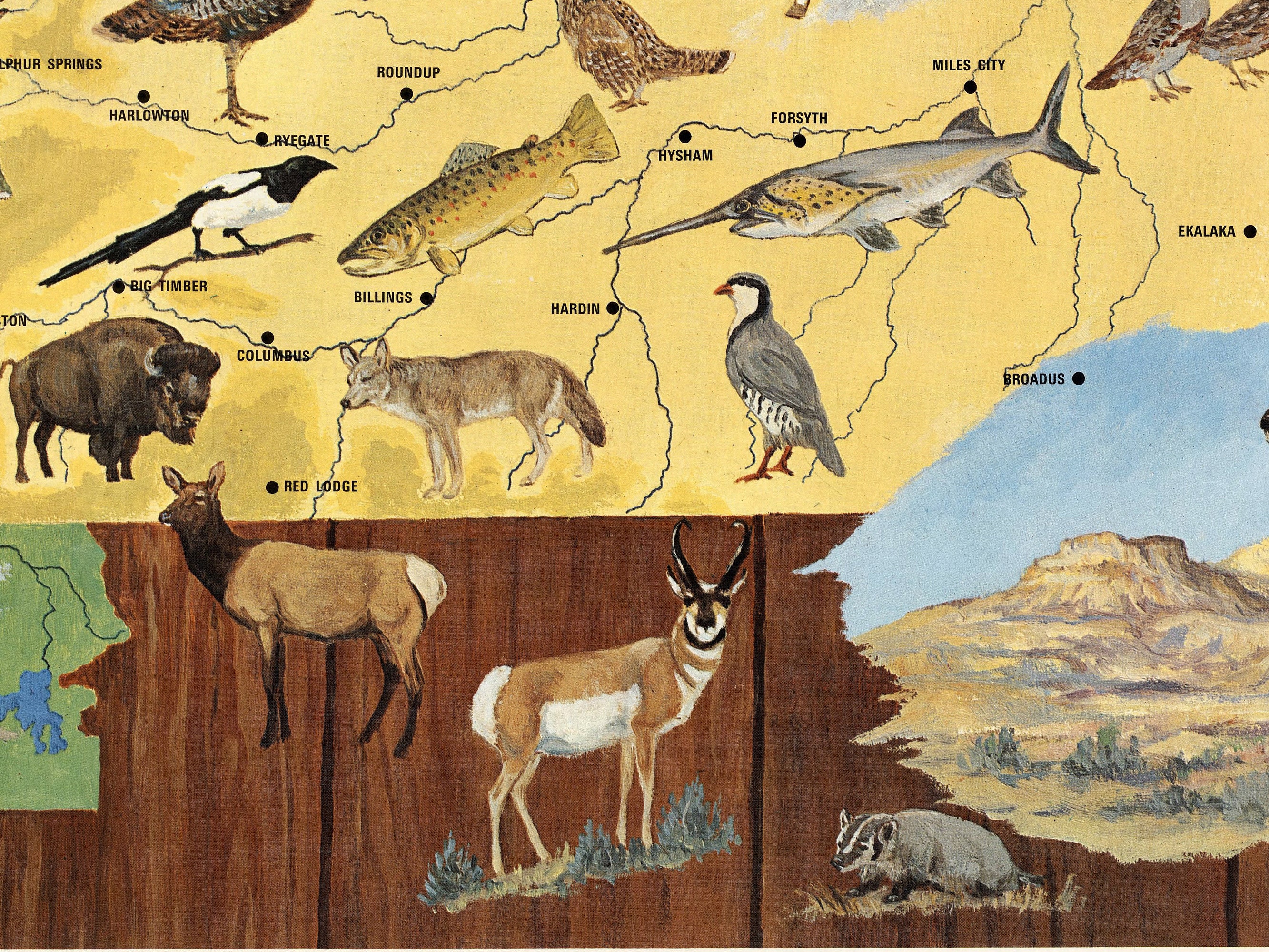 Old Sportsmans Map of Montana 1967 Hunting Illustrated Map - Etsy