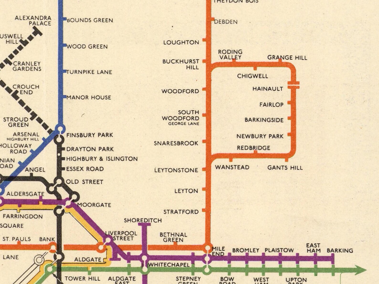 Retro London Tube Map 1950 Underground Pocket Map Old Subway Map ...
