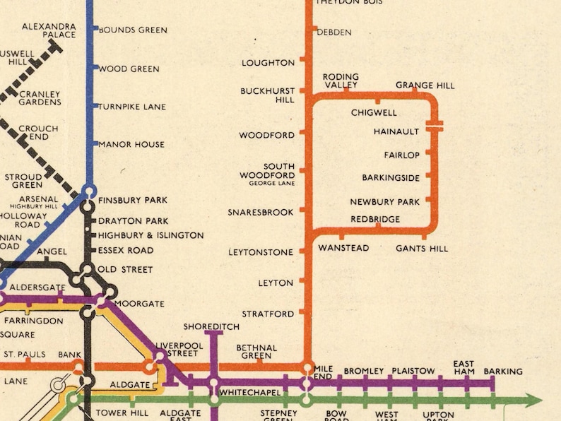 Retro London Tube Map 1950 Underground Pocket Map Old Subway Map ...