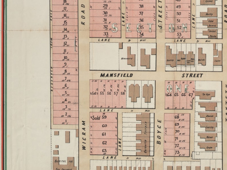 Vintage Map Sydney Glebe Point Estate Sales Map 1890 Toxteth Park ...