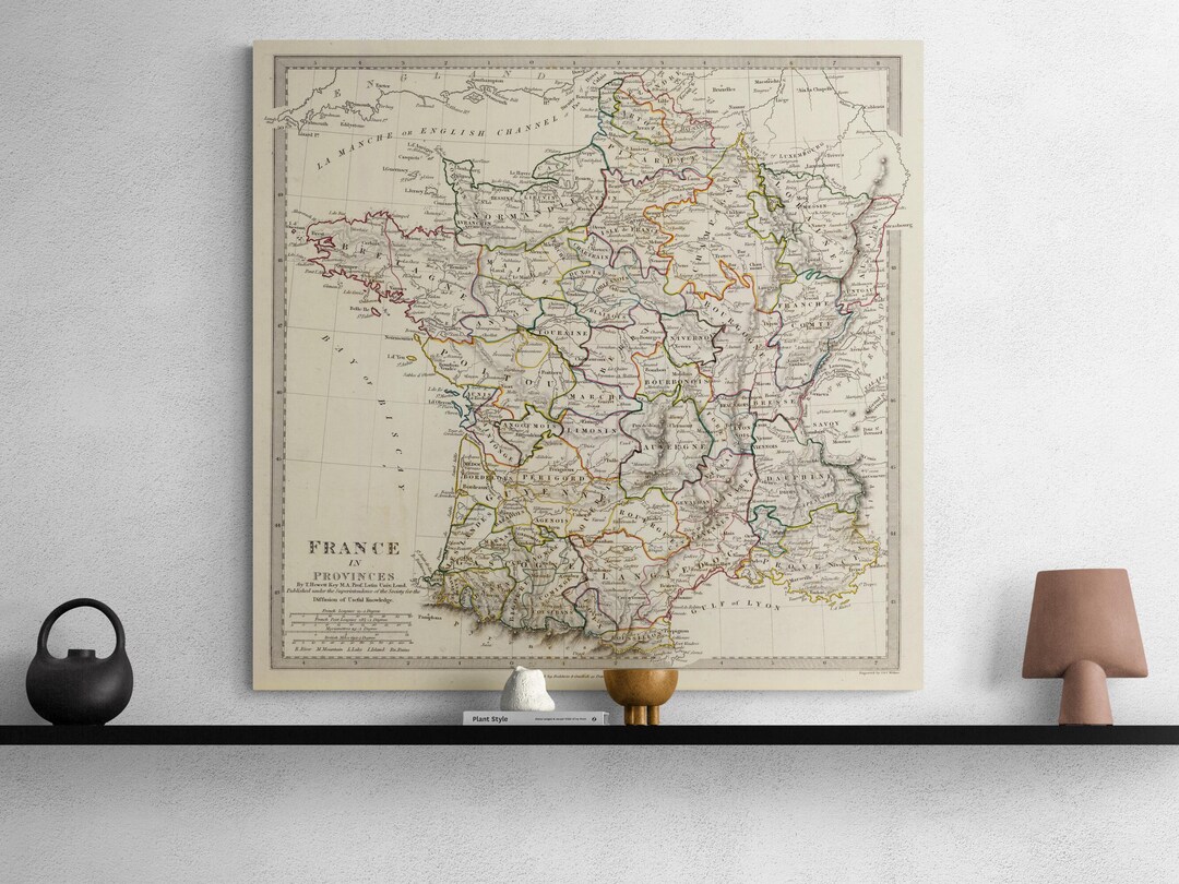 Antique France Map Print | 1831 French Provinces Cartography - Etsy