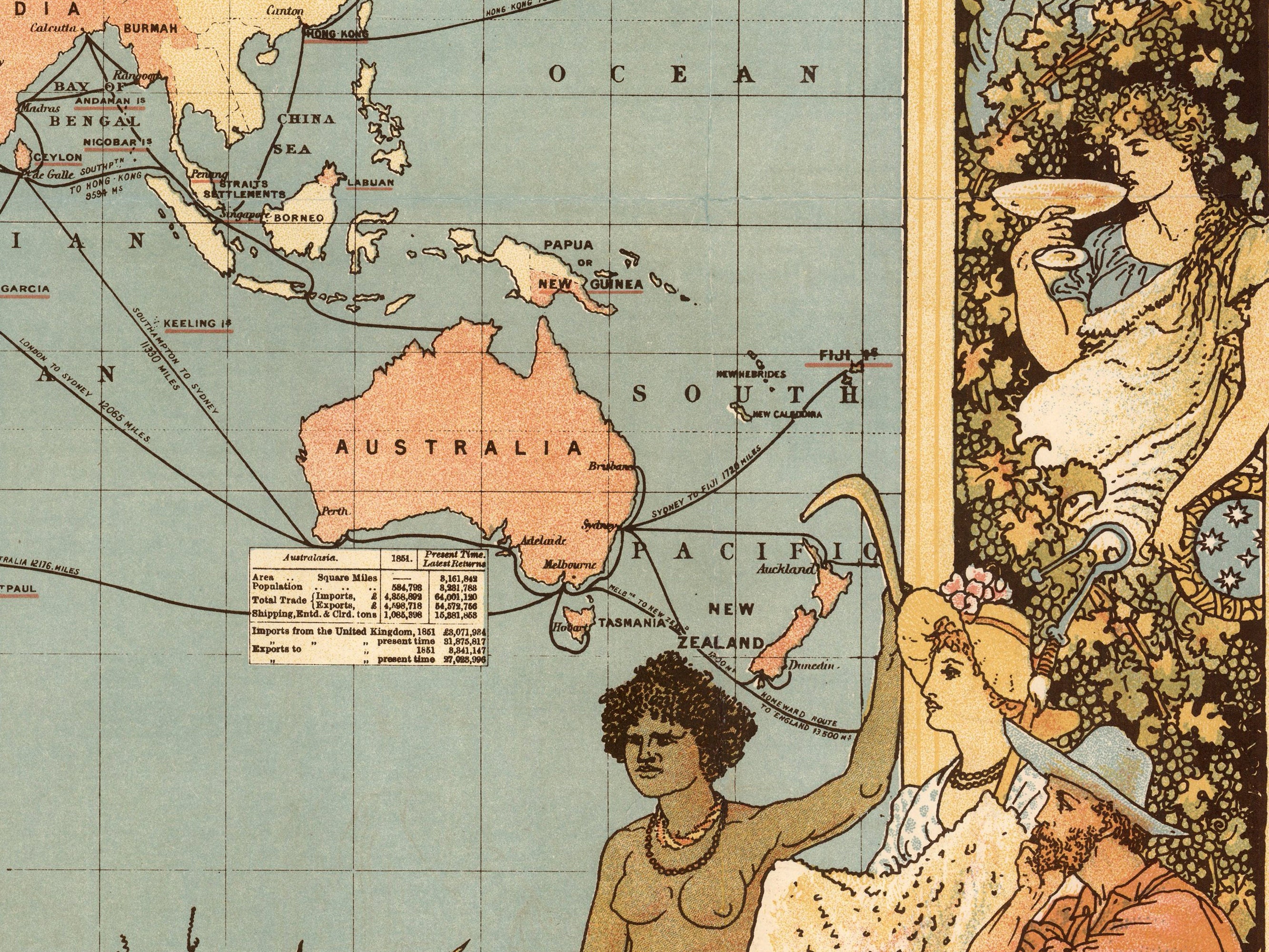 Vintage British Empire Map Showing Extent of Reach 1886 Old World Map ...