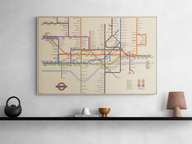 Retro London Tube Map 1950 Underground Pocket Map Old Subway Map ...