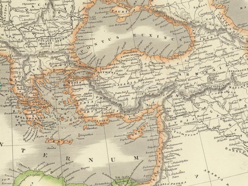 Antique Roman Empire Map Print, Retro European Wall Art - Etsy
