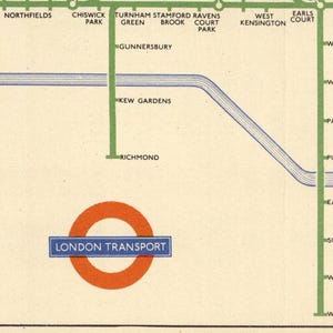 Retro London Tube Map 1950 Underground Pocket Map Old Subway Map ...