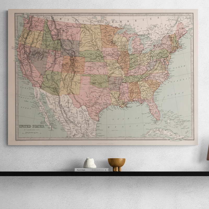 Usa Map Poster - Etsy