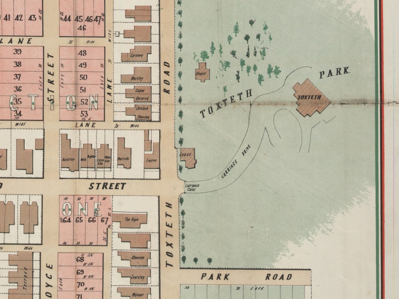 Vintage Map Sydney Glebe Point Estate Sales Map 1890 Toxteth Park ...