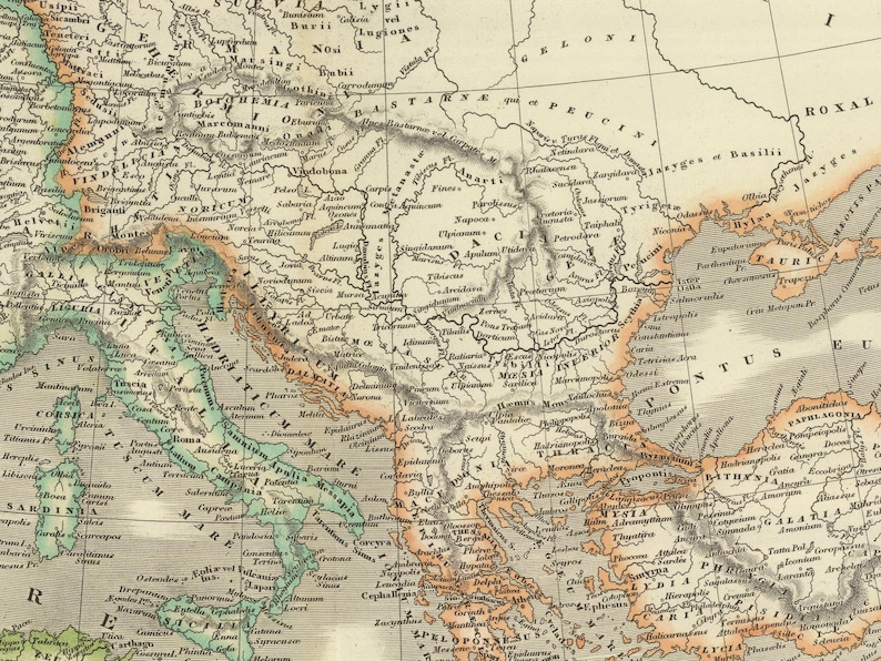 Antique Roman Empire Map Print, Retro European Wall Art - Etsy