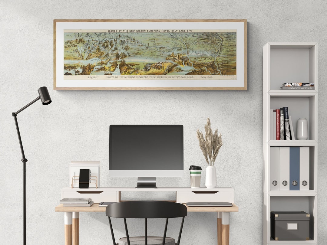 Vintage Map Route of the Mormon Pioneers 1847 Salt Lake City - Etsy