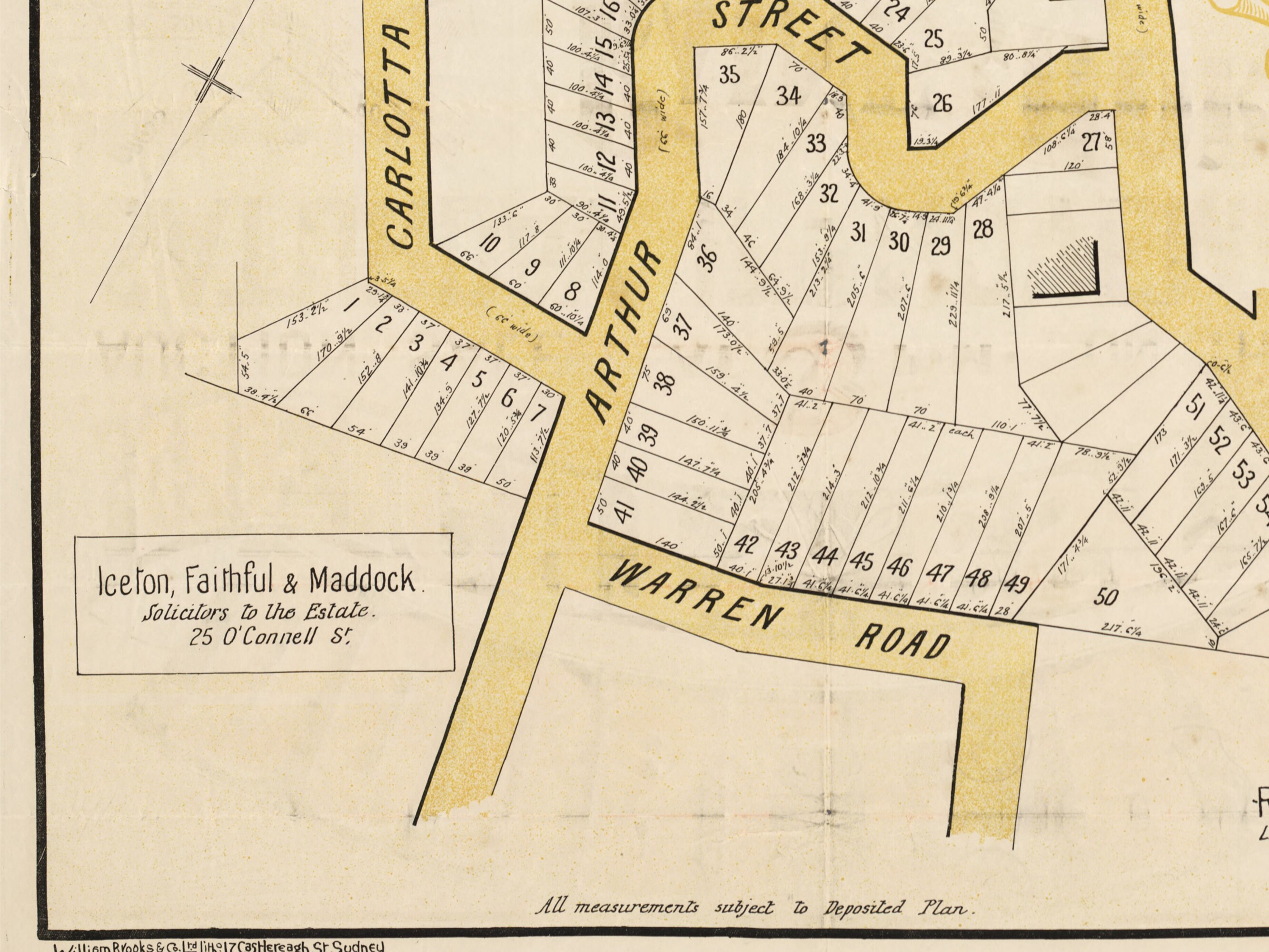 Vintage Map Double Bay Sydney 1917 Heights Estate Sales Map Streets Old ...