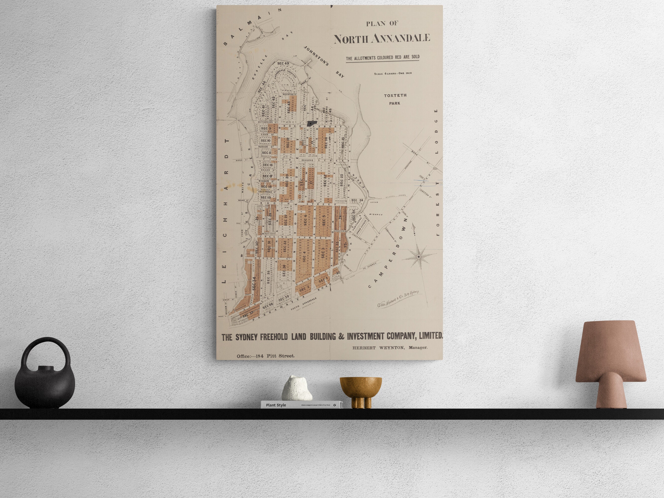 North Annandale Vintage Estate Sales Map 1900 Roselle Bay Glebe ...