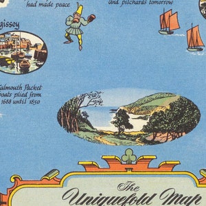 Vintage Map Cornwall 1955 Stronghold of Early Britons Old English Map ...