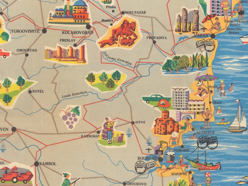 Vintage Tourist Map Bulgaria 1963 Old Sofia Map Antique - Etsy Australia